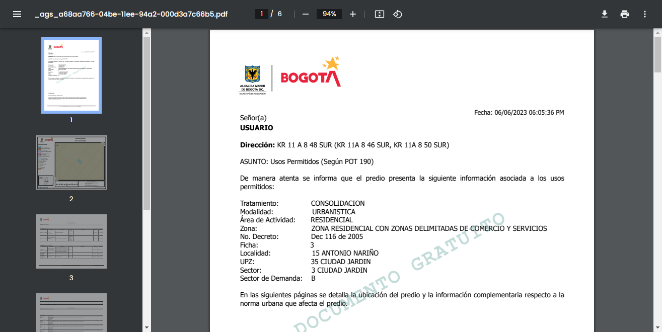 Reportes POT 190